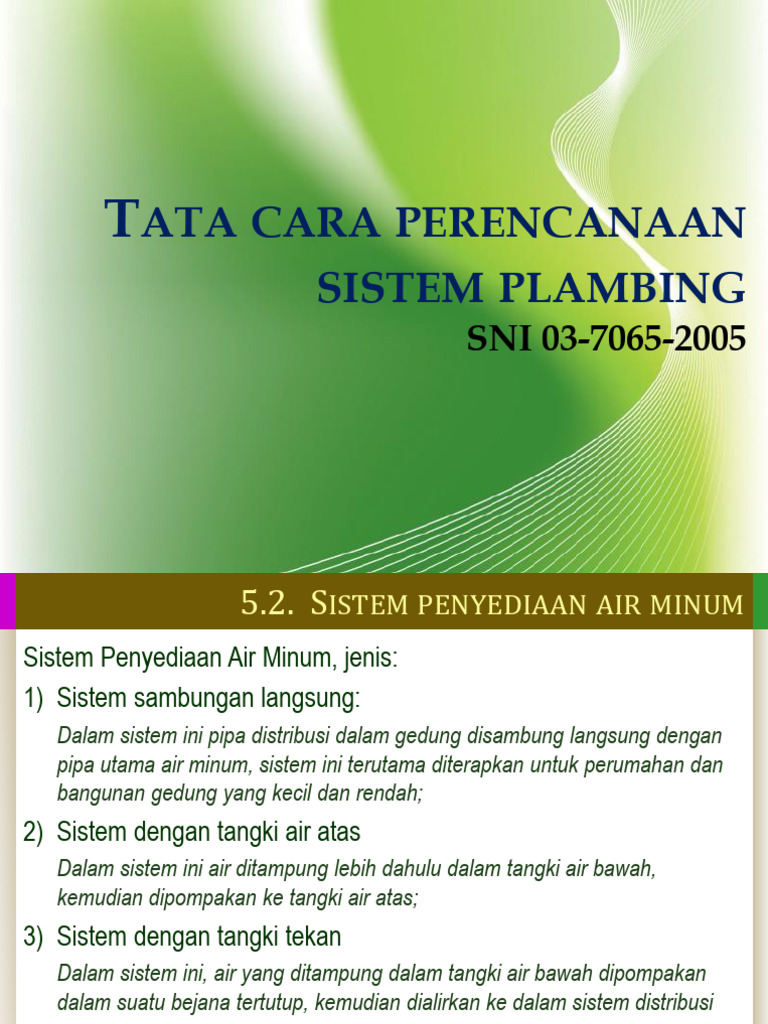 Tata Cara Perencanaan Sistem Plambing #2 | PDF