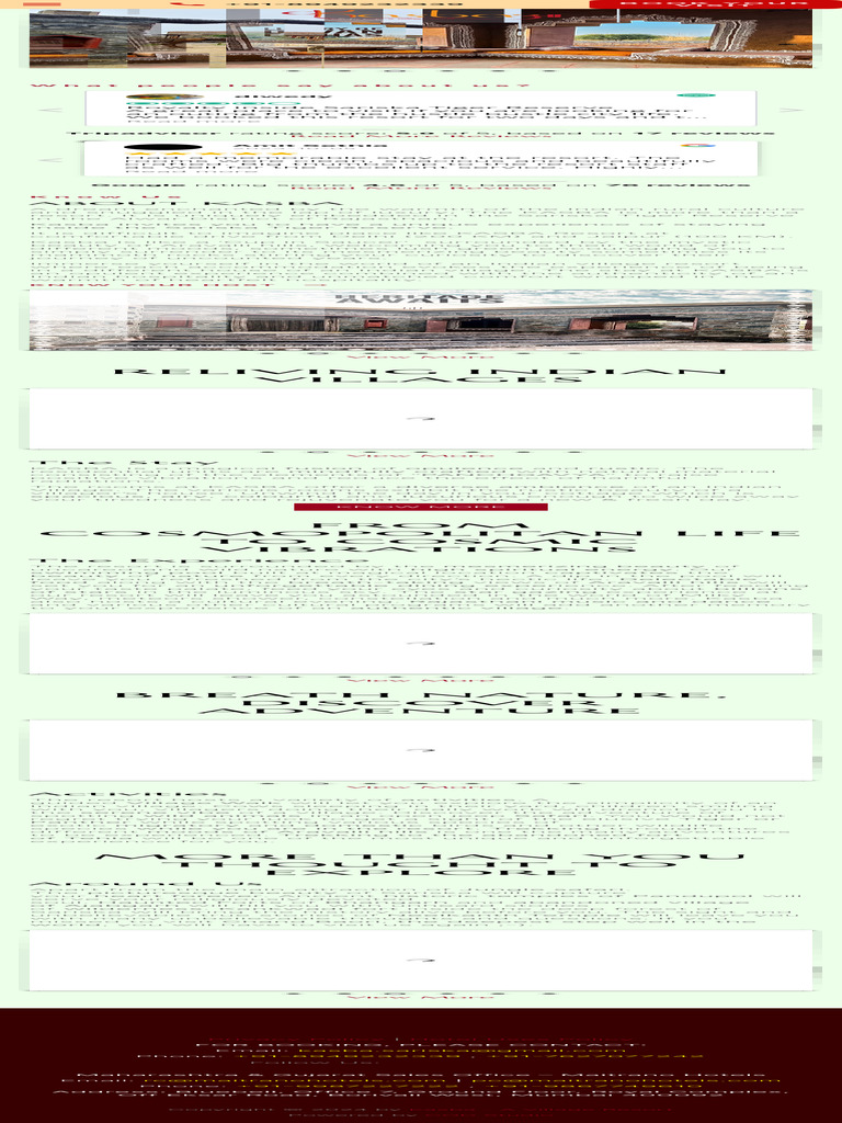 Kasba - A Village Resort Sariska Tiger Reserve | PDF