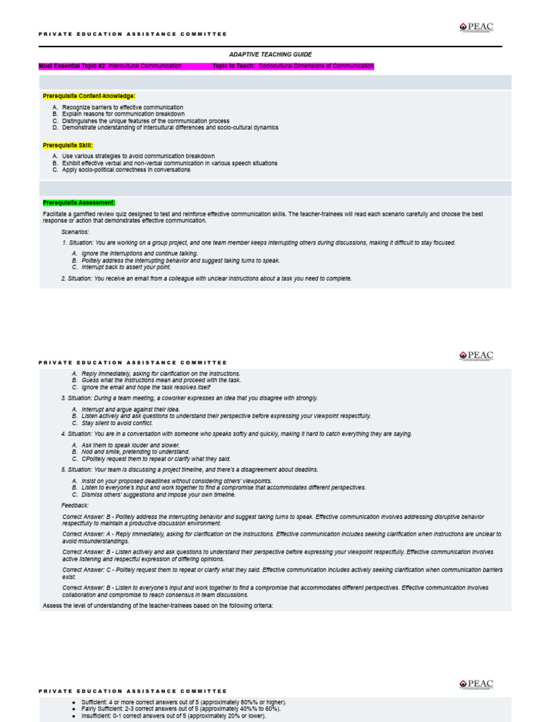 Intercultural Communication Guide | PDF | Communication | Cross ...