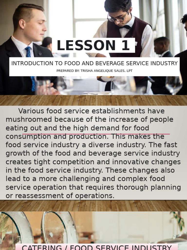 Lesson 1 Introduction To Food and Beverage Service Industry I | PDF