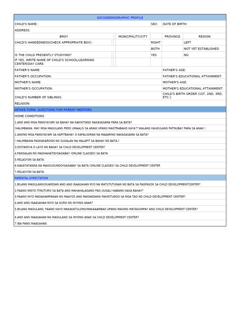 Sociodemographic Profile CDC 1 | PDF