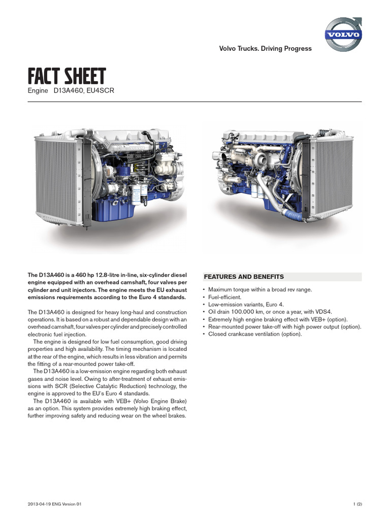 Engine Volvo D13a | PDF