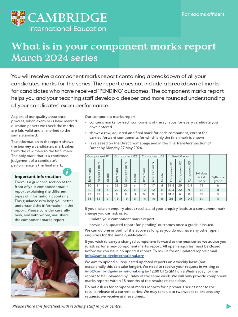 What Is in Your Component Marks Report | PDF