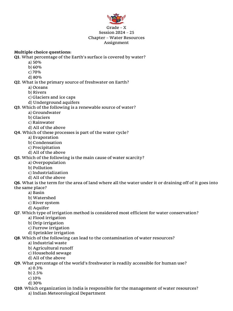 Multiple Choice Questions: Q1 | PDF