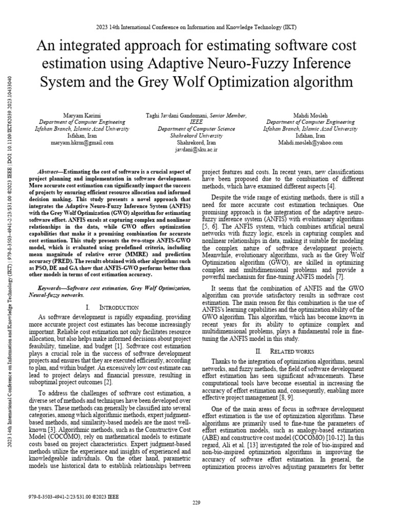 An Integrated Approach For Estimating Software Cost Estimation Using Adaptive Neuro-Fuzzy ...