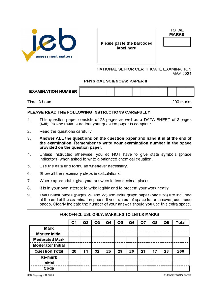 For Office Use Only: Markers To Enter Marks: Please Turn Over | PDF