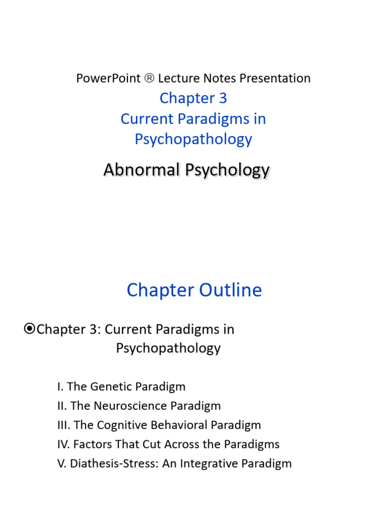 03 Current Paradigms in Psychopathology | PDF