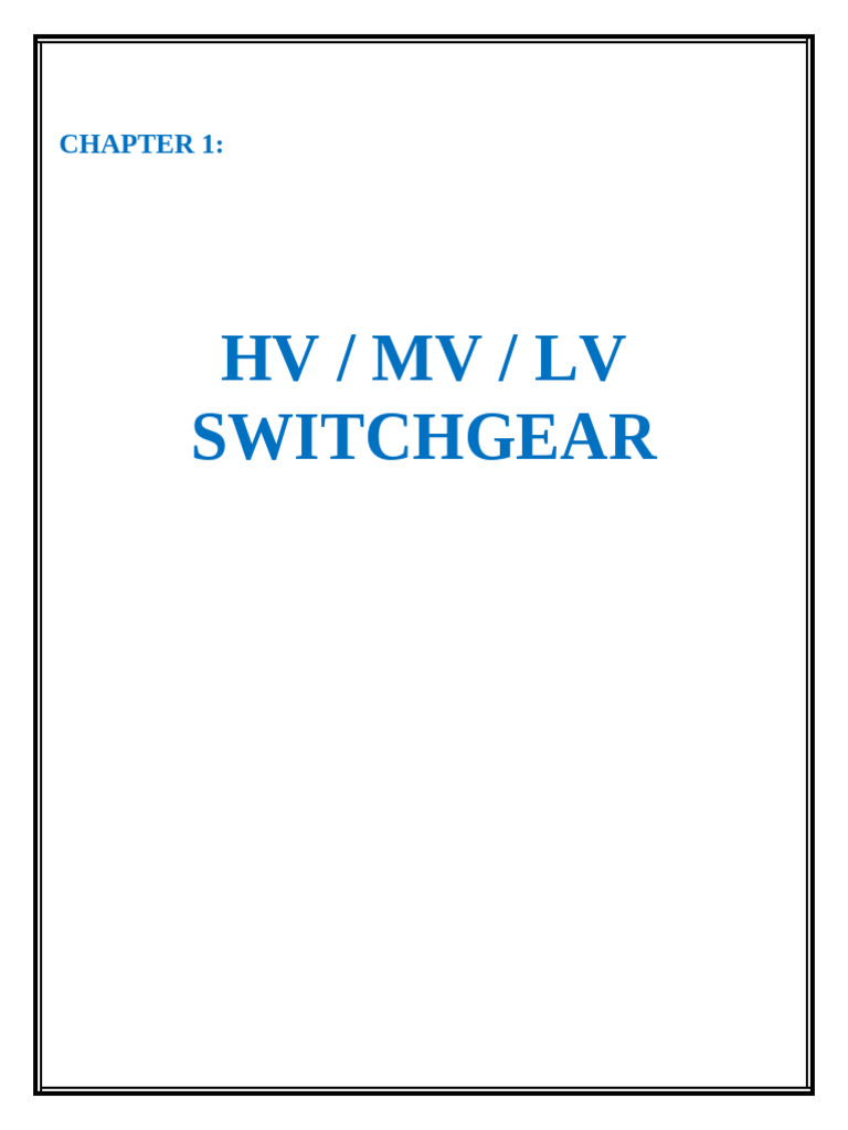 LV - MV - HV Power Circuit Breaker | PDF