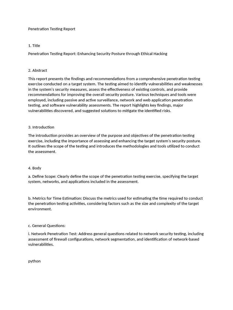 Penetration Testing Report | PDF