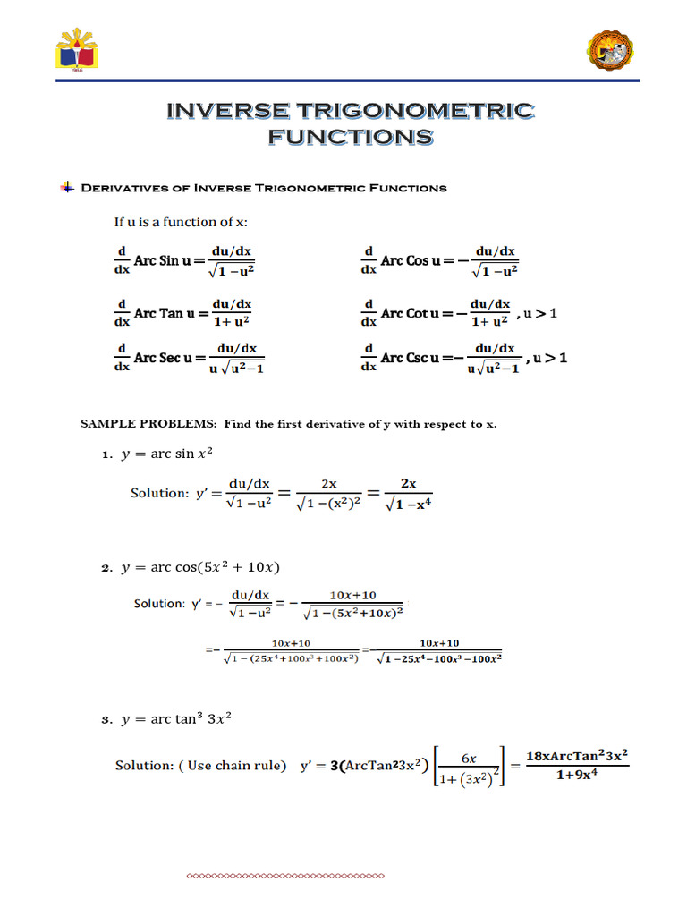 INVERSE-TRIGO-FUNCTIONS | PDF