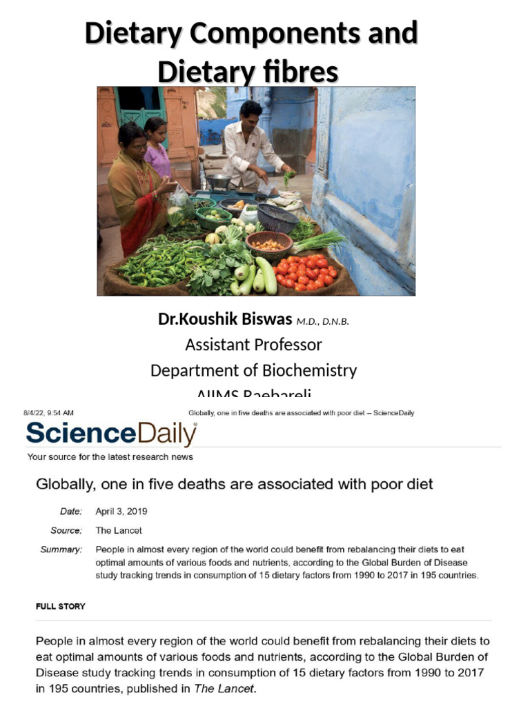 Dietary Components and Dietary Fibres | PDF