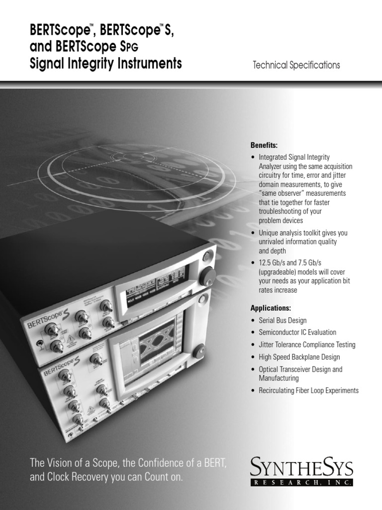 SyntheSys Research BSA7500A Spec Sheet | PDF