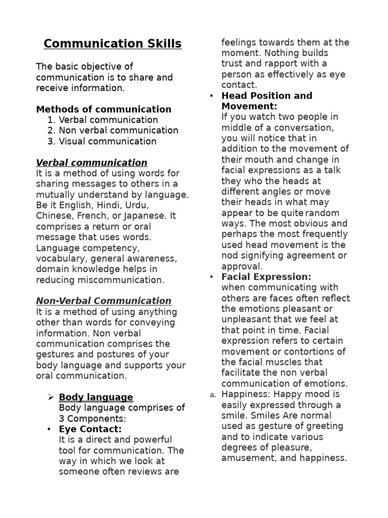 Communication Skills | PDF
