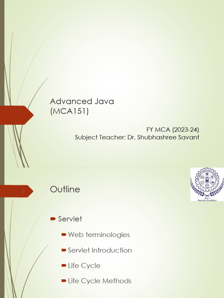 Fy Mca Adv Java TM Unit-II 2023-24 | PDF
