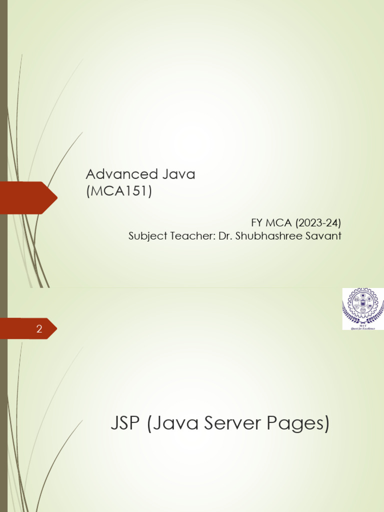 Fy Mca Adv Java TM Unit-III 2023-24 | PDF