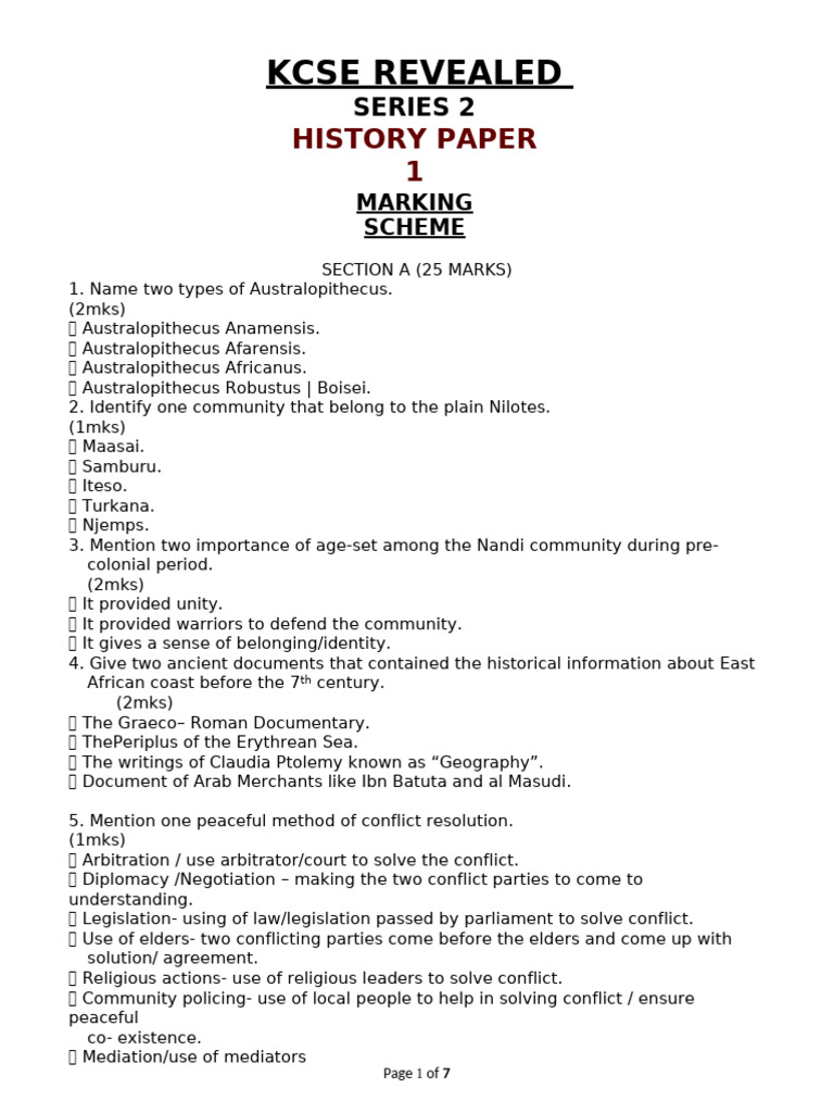 KJM S2 Hist PP1 MS | PDF