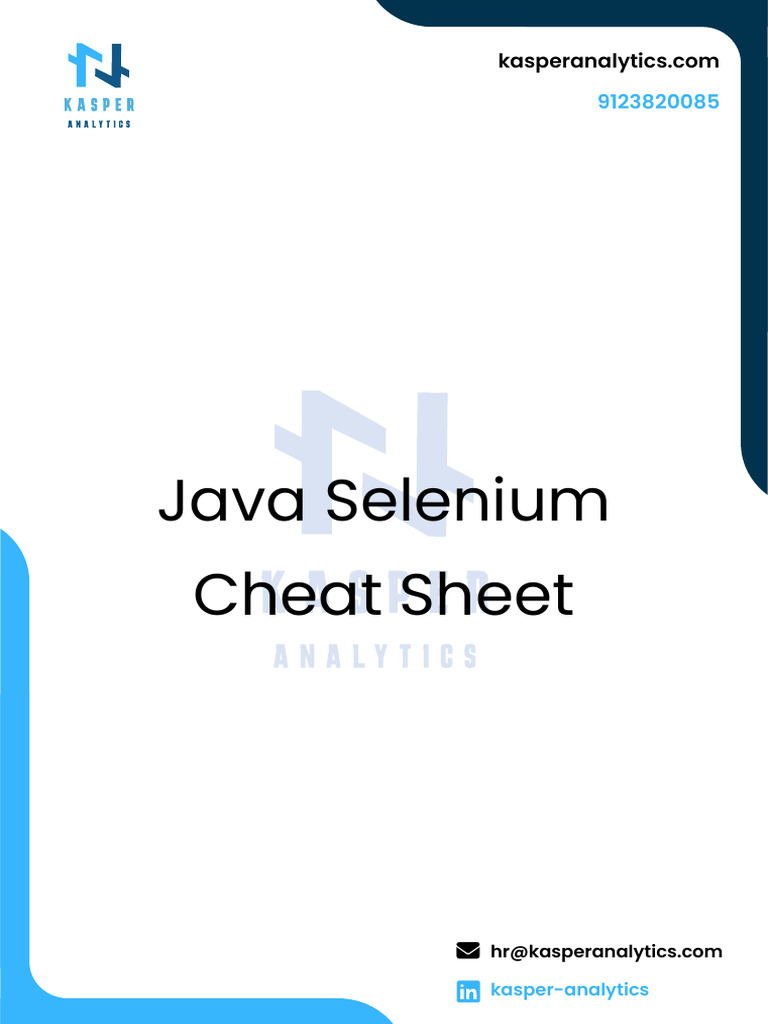 Java Selenium CheatSheet 1719456650 | PDF