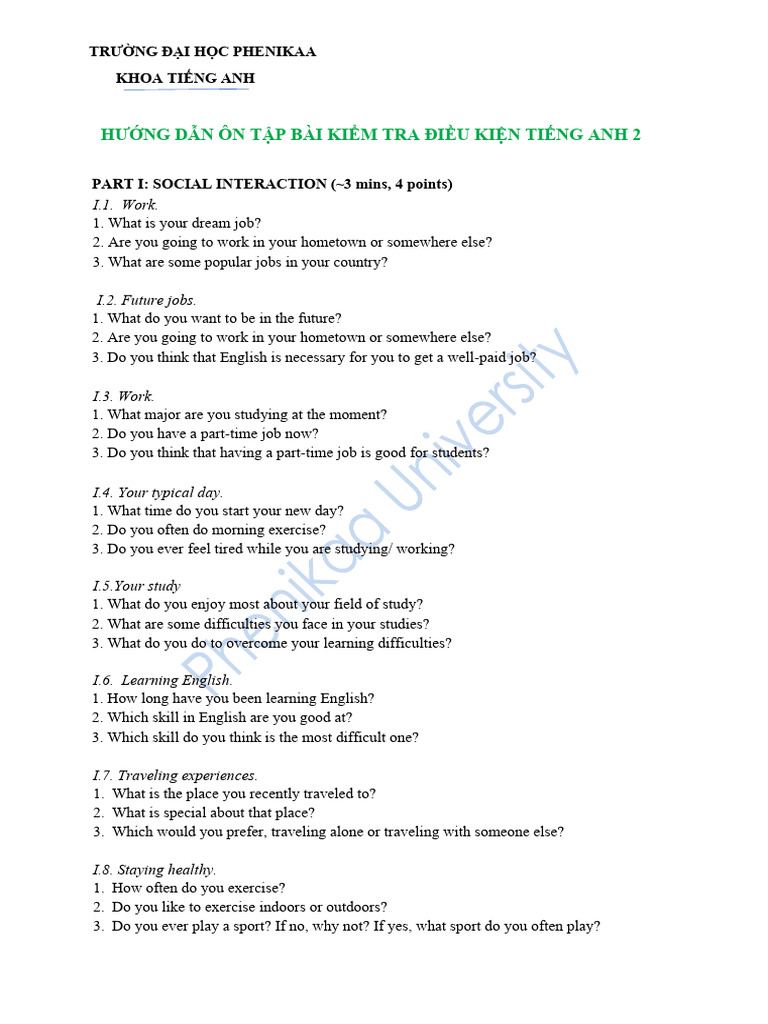 TA2 - HD ôn tập KTĐK | PDF