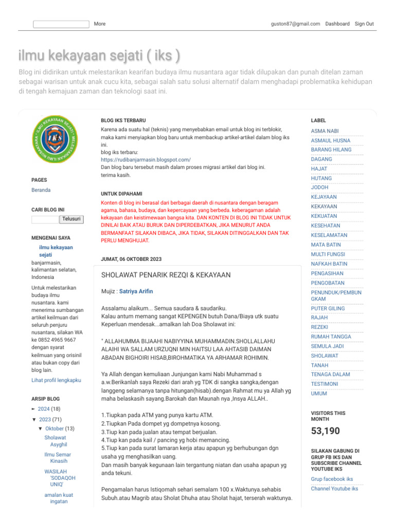 Ilmu Kekayaan Sejati (Iks) - SHOLAWAT PENARIK REZQI & KEKAYAAN | PDF