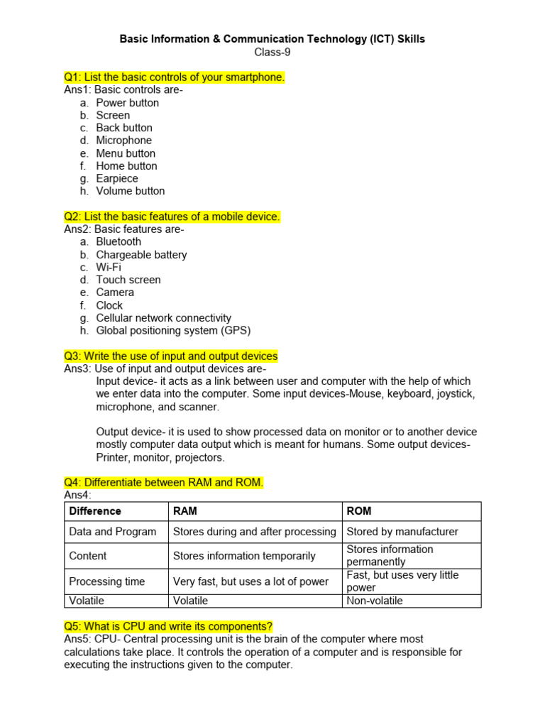 ICT Skills | PDF