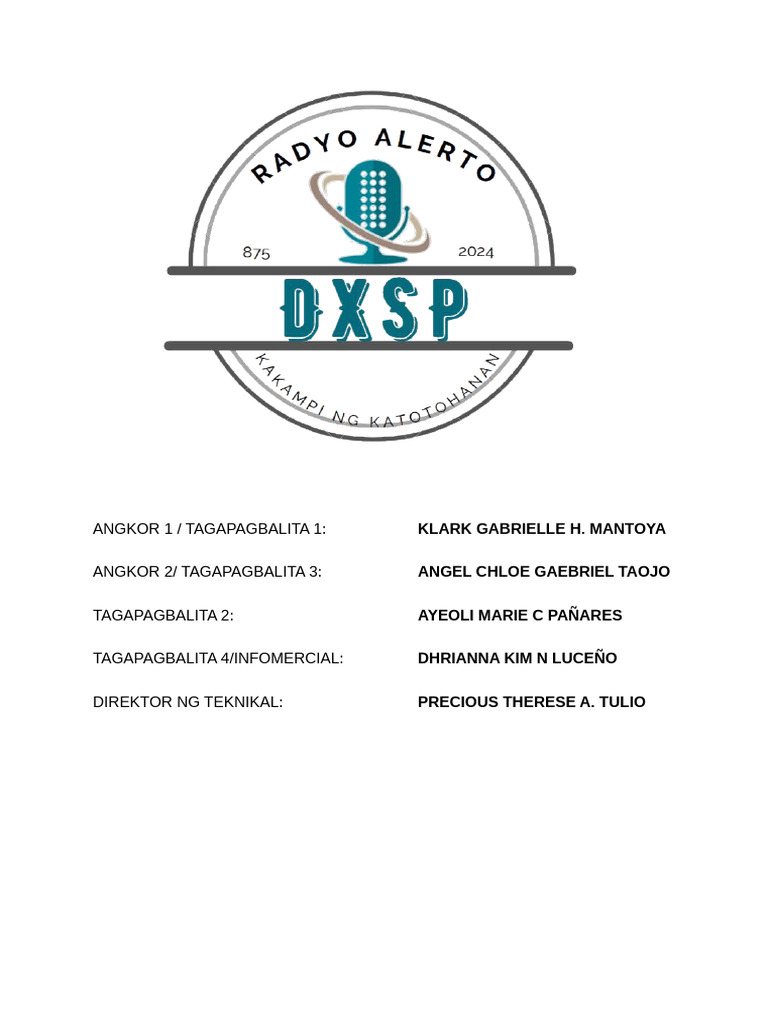 Filipino Radio Broadcasting Script Format | PDF