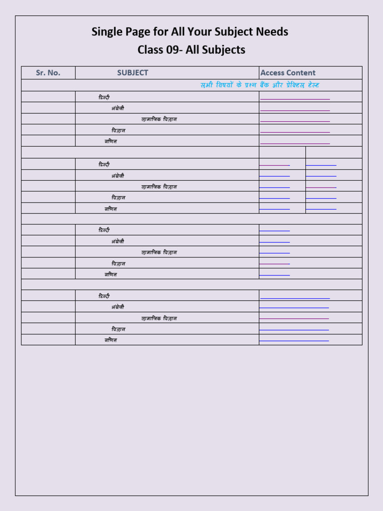 Class 9 SINGLE Page FOR ALL YOUR SUBJECT NEEDS CLASS 09 - ALL SUBJECTS ...