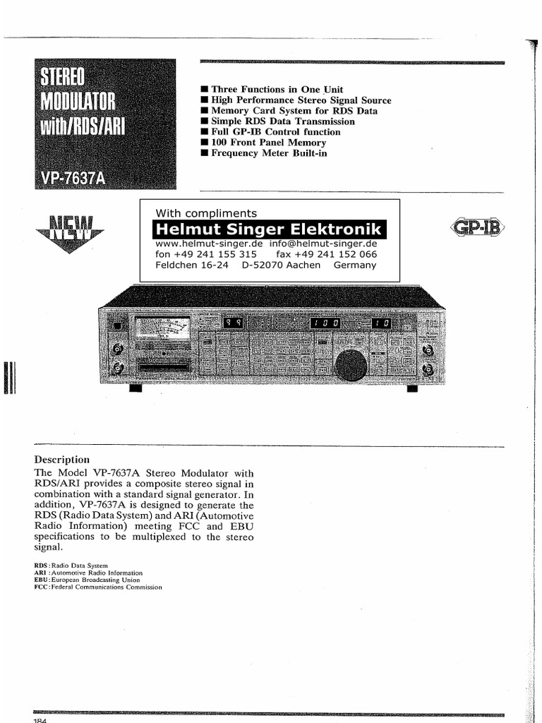 Panasonic VP-7637 | PDF