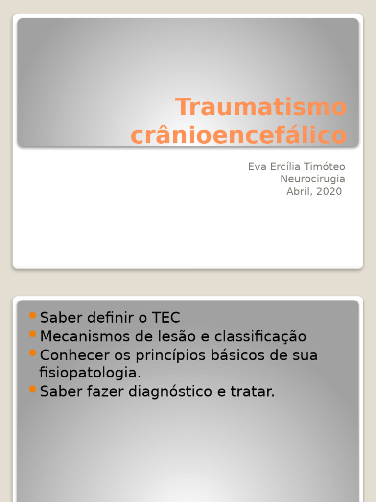 Aula 36 - Traumatismo Crânioencefálico Novo | PDF