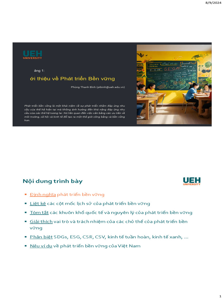 Bai Giang 1 Gioi Thieu Phat Trien Ben Vung | PDF