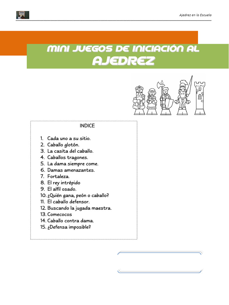 Minijuegos de Ajedrez para Niños | PDF | Ajedrez | Juegos de estrategia ...