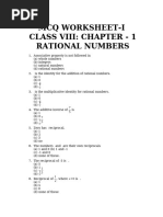 NCERT Class8 Rational Numbers Worksheet | PDF