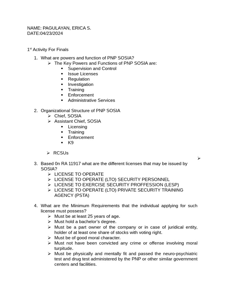 PNP SOSIA | PDF