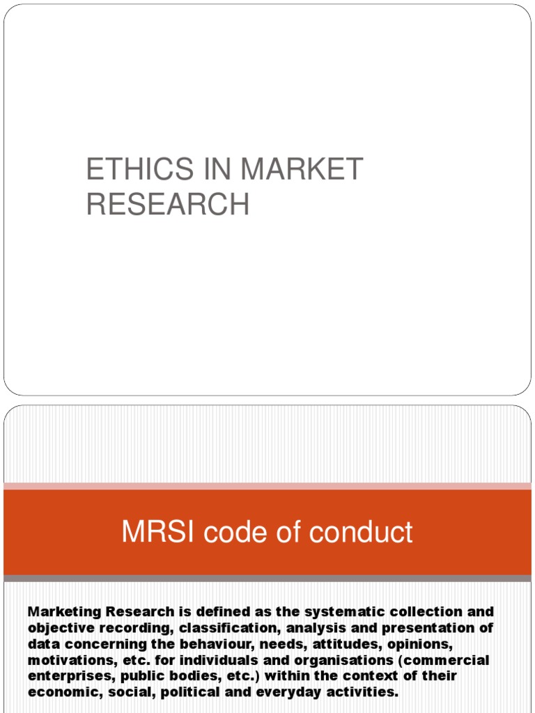 Ethics in Market Research | PDF | Marketing Research | Field Research