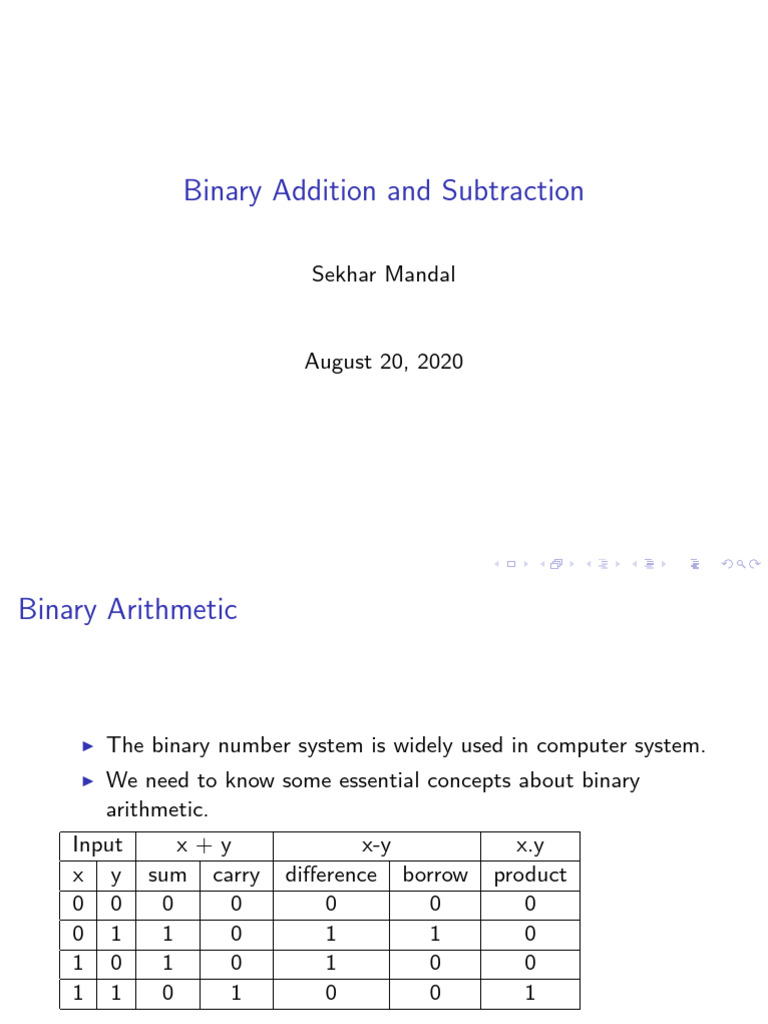 Binary Add Sub | PDF