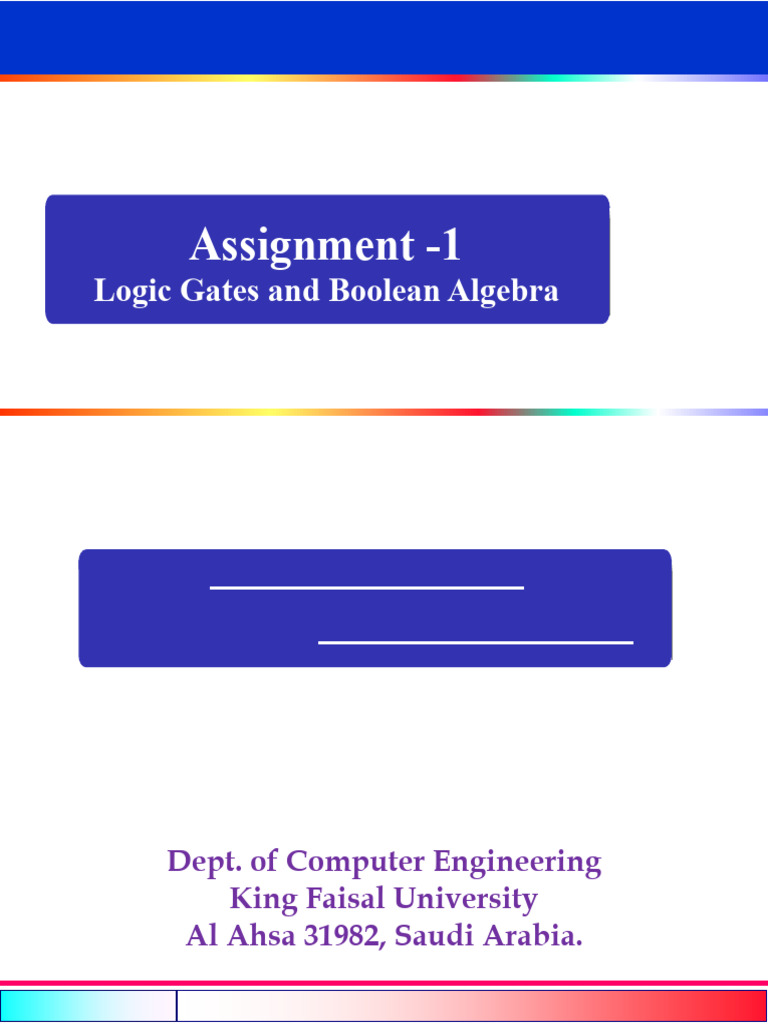 Solution - Assignment 1 - Logic Gates and Boolean Algebra | PDF