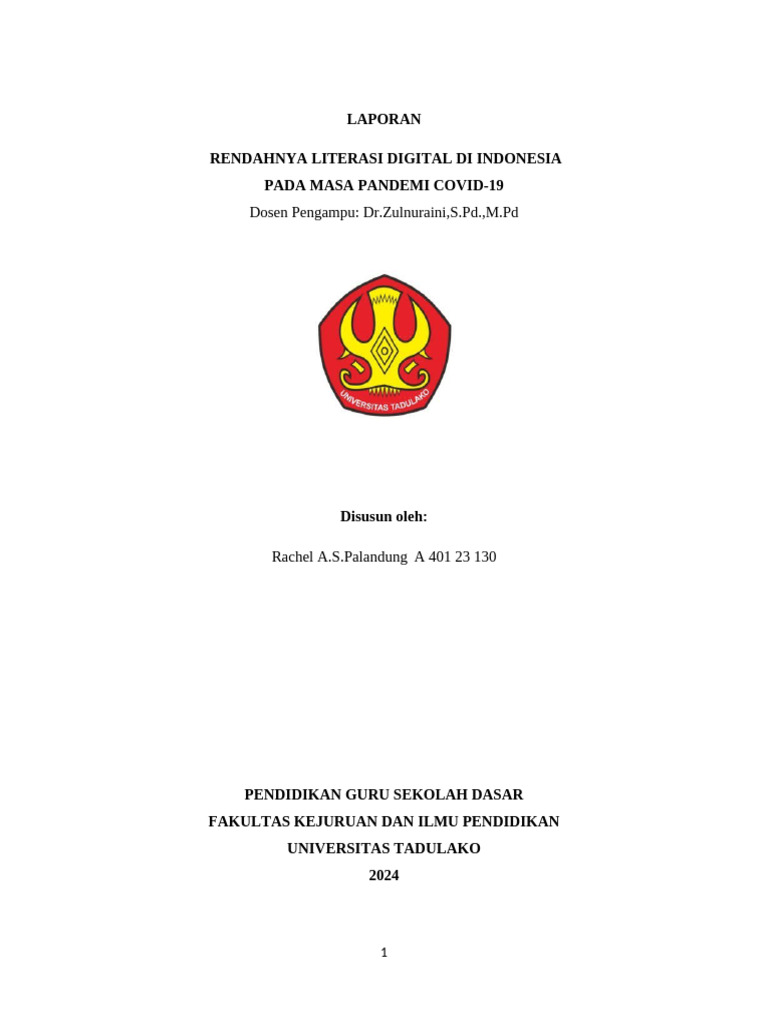 Tugas Uas Laporan Pengantar Pendidikan Rachel Palandung - 130 | PDF