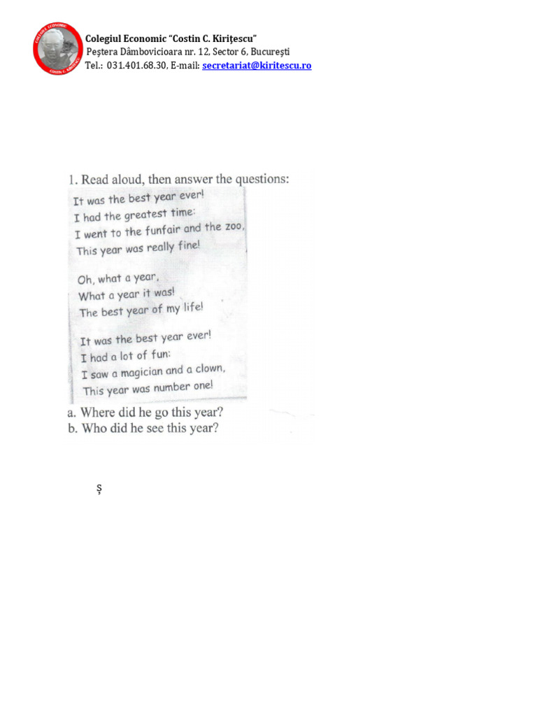 Model Subiect Etapa I Oral Pentru Testul de Competente Lingvistice 1 | PDF