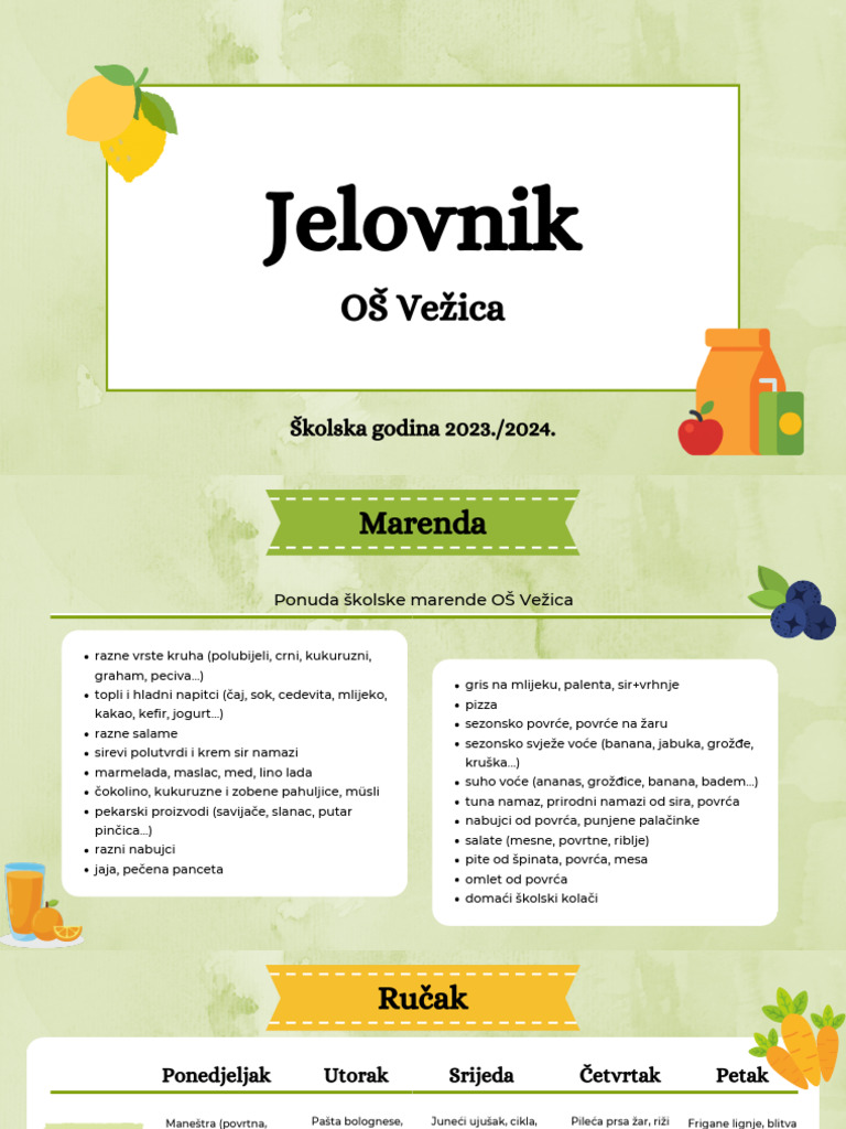 Jelovnik 2023-2024 | PDF