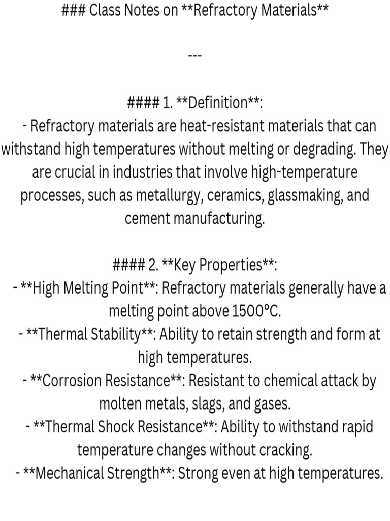 Refractory Notes | PDF