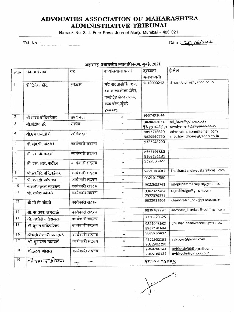 Advocate List 2021 | PDF
