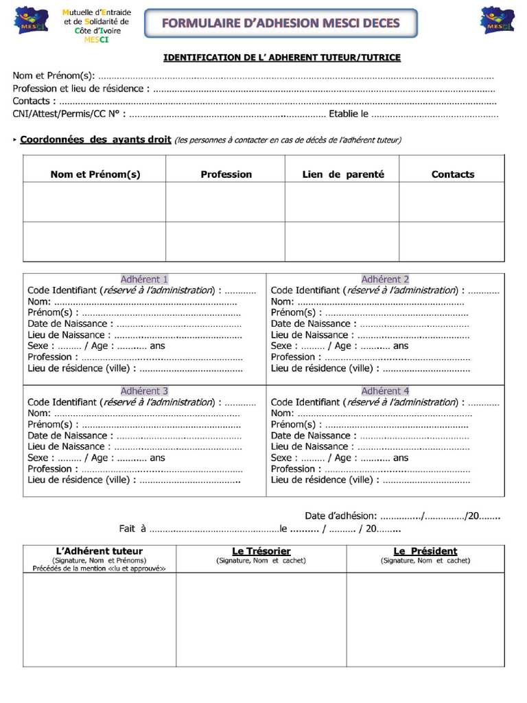 Formulaire S 10 Fev 2024 Mesci Deces | PDF