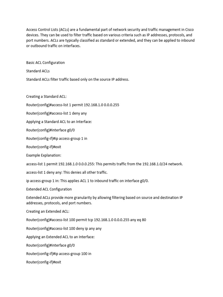 Access-List - Config | PDF
