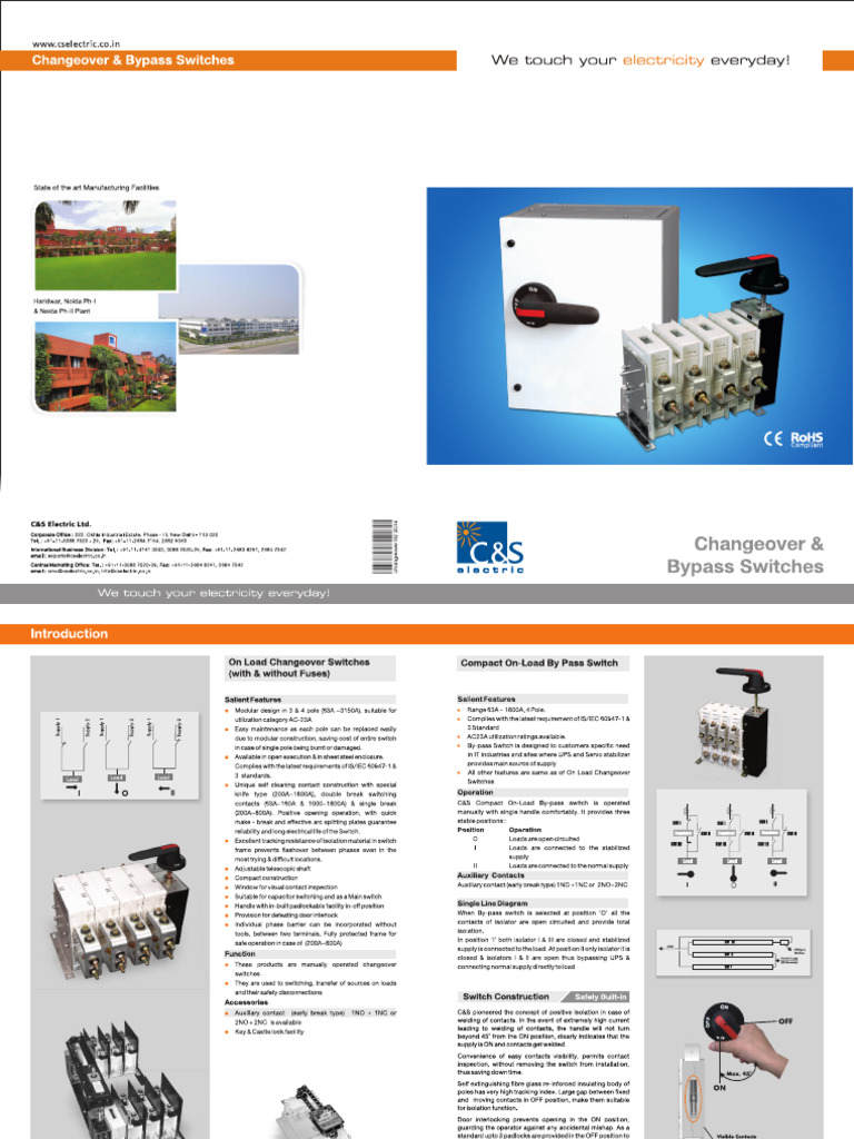 Changeover & By-Pass Switches - New Catalog | PDF