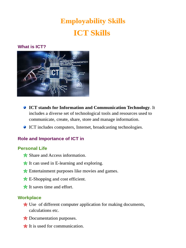 ICT Skills 1 | PDF