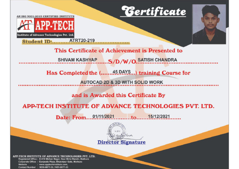 Autocad Certificate | PDF