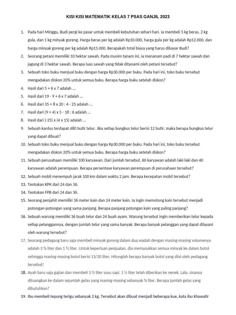 Kisi2 Psas MTK 7 | PDF