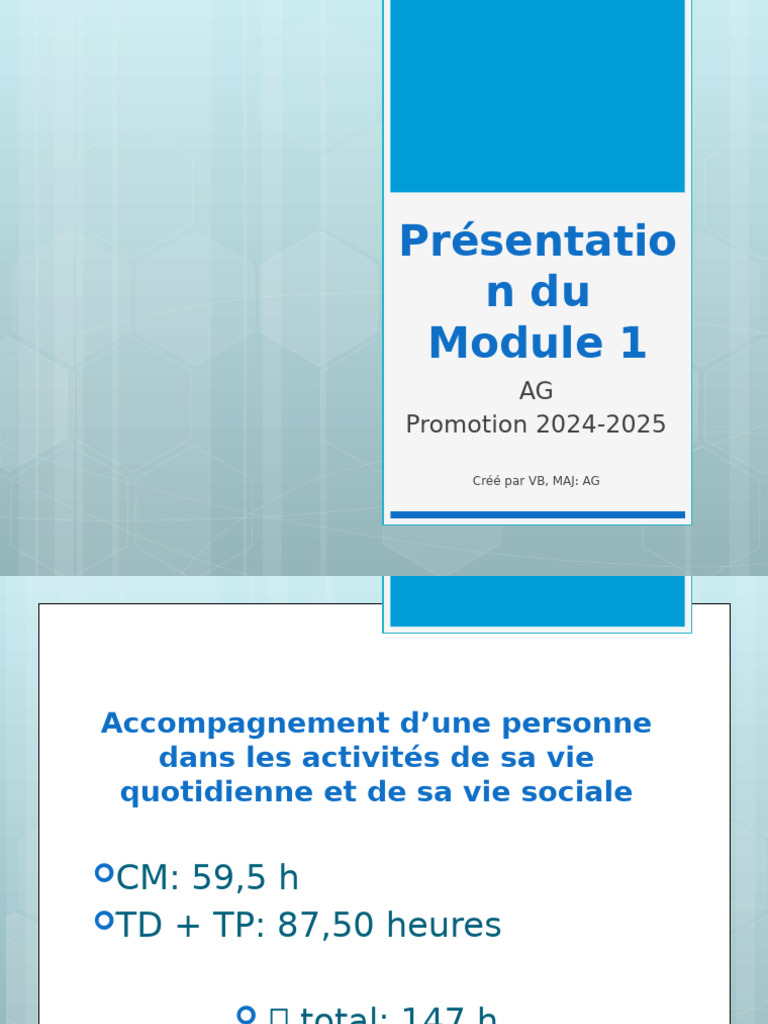 2024-2025 CM PrÃ©sentation module 1 | PDF
