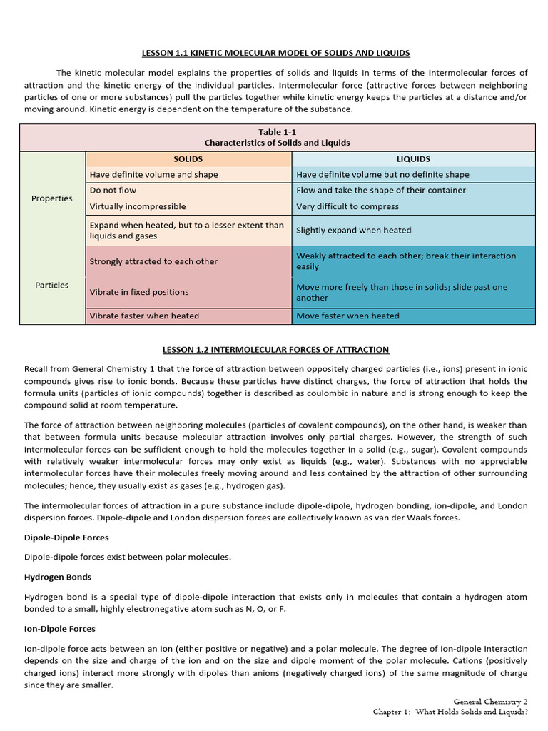 Gen Chem 2 Chapter 1 - 124140 | PDF