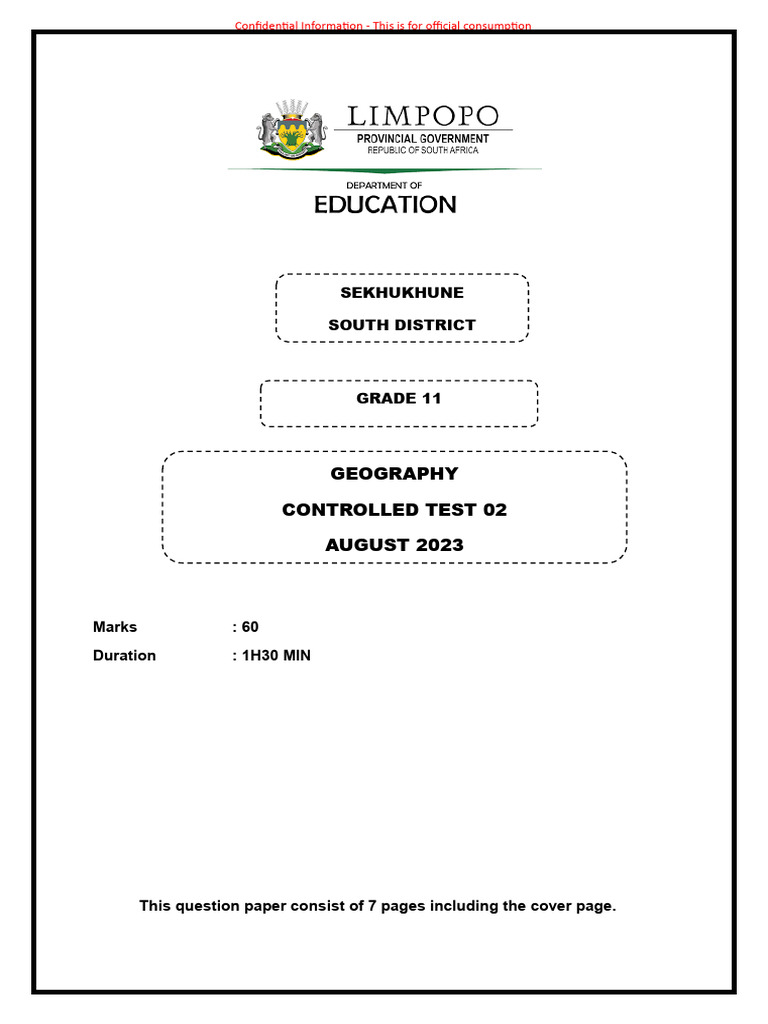 Grade 11 Development Geography Test | PDF