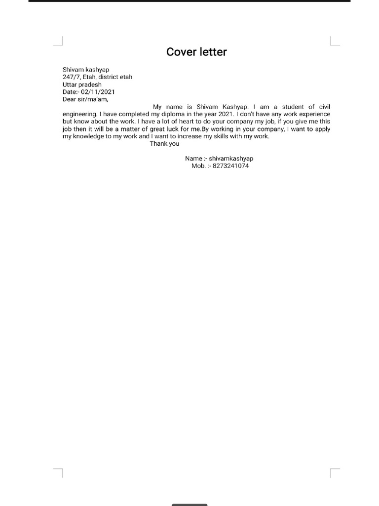 Cover Letter | PDF